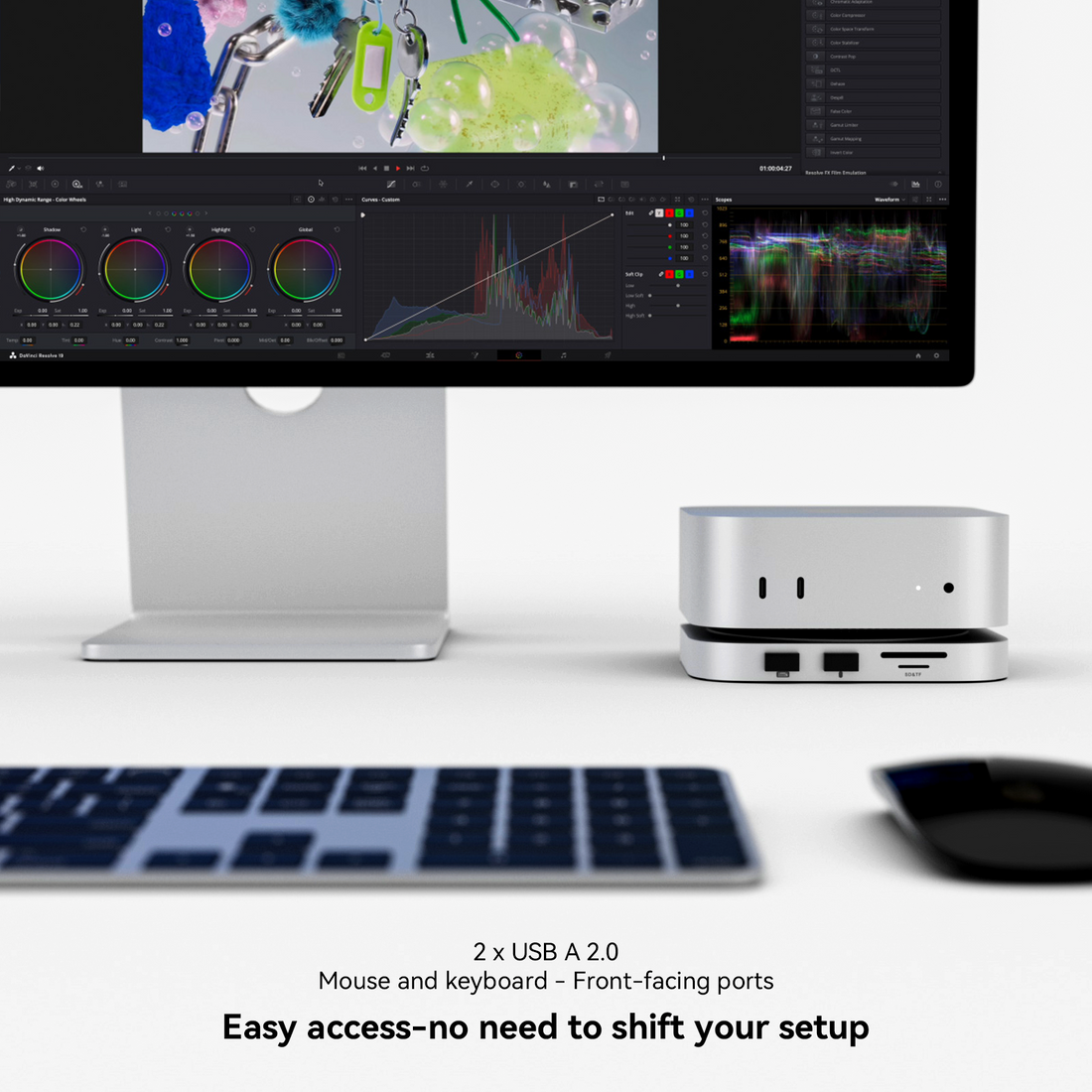 Minisopuru Mac Mini Hub & Stand with SSD Enclosure for Mac Mini M4/M4