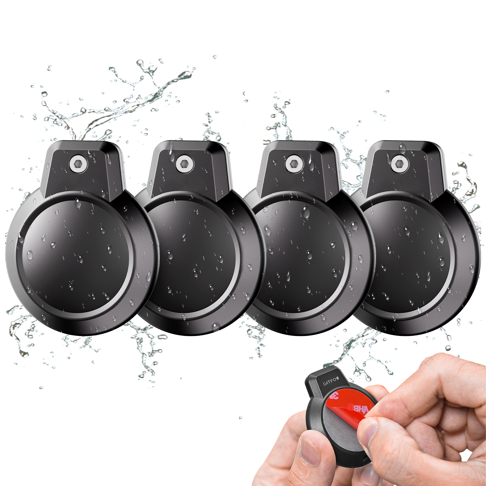 Minisopuru Waterproof AirTag Holder with 3M Strong Adhesive Sticker