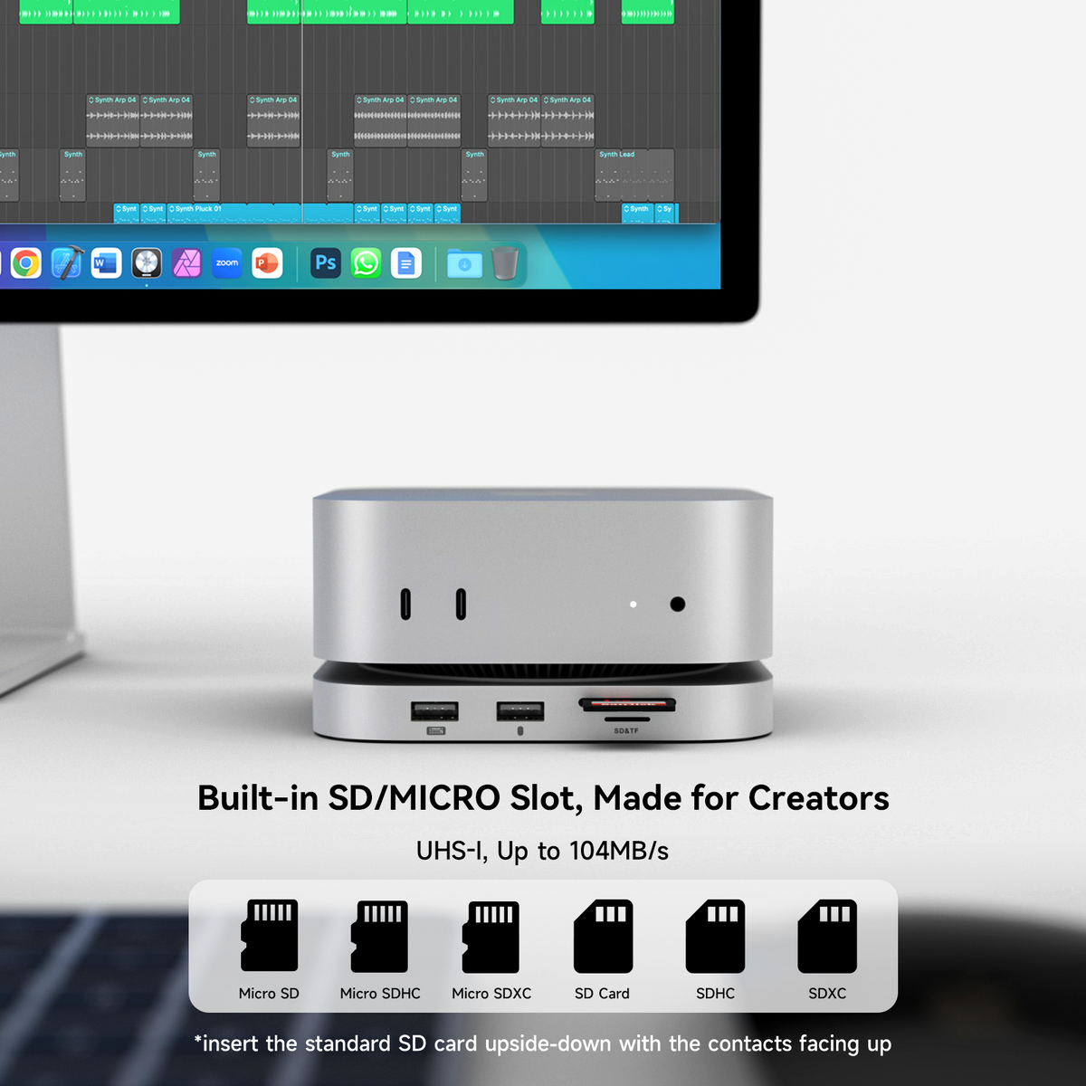 Minisopuru iExpandMate™ Mac Mini Hub & Stand with SSD Enclosure for Ma
