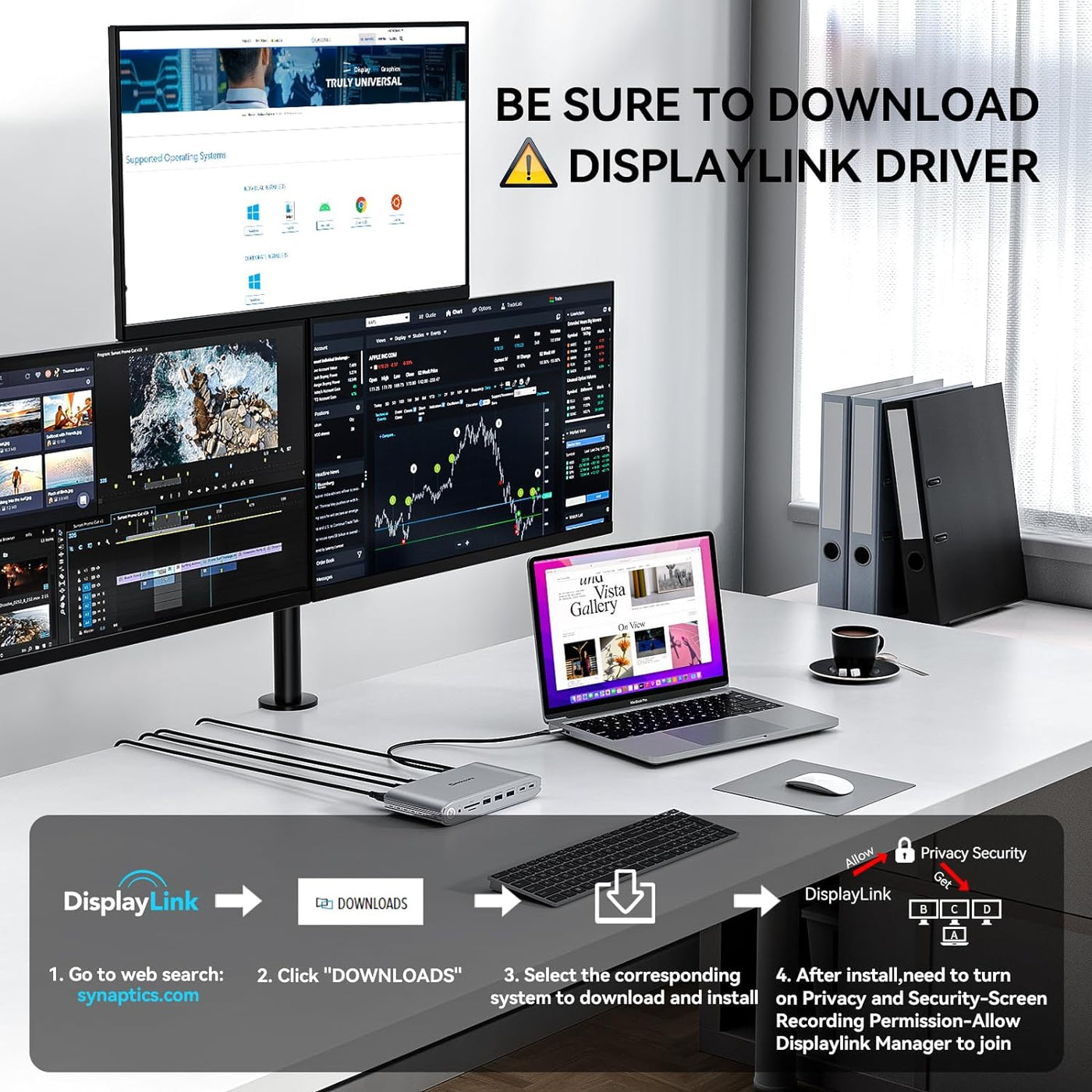 Minisopuru Upgrade Minisopuru DisplayLink Docking Station Triple Monit