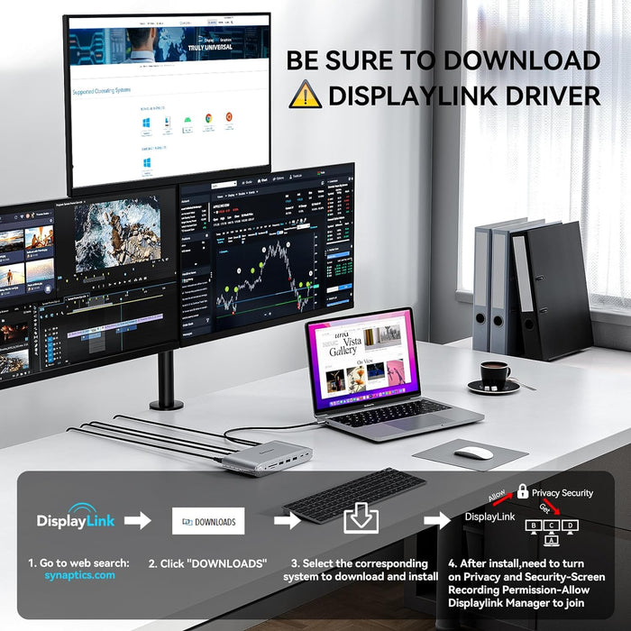 Minisopuru Upgrade Minisopuru DisplayLink Docking Station Triple Monit